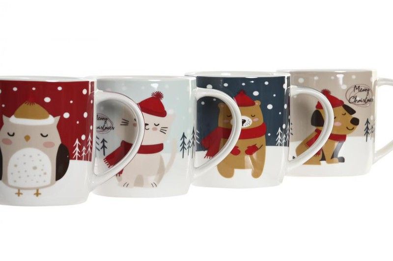 Mug Porcelana Navidad Animales 350 ml Especial Regalo Navidad ...